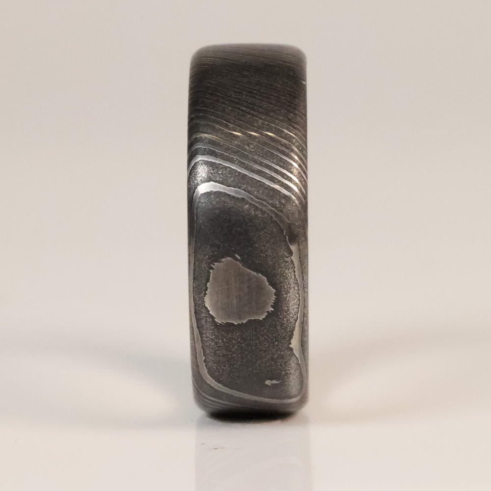 Damascus Wedding Ring with Gold Interior | Element Ring Co
