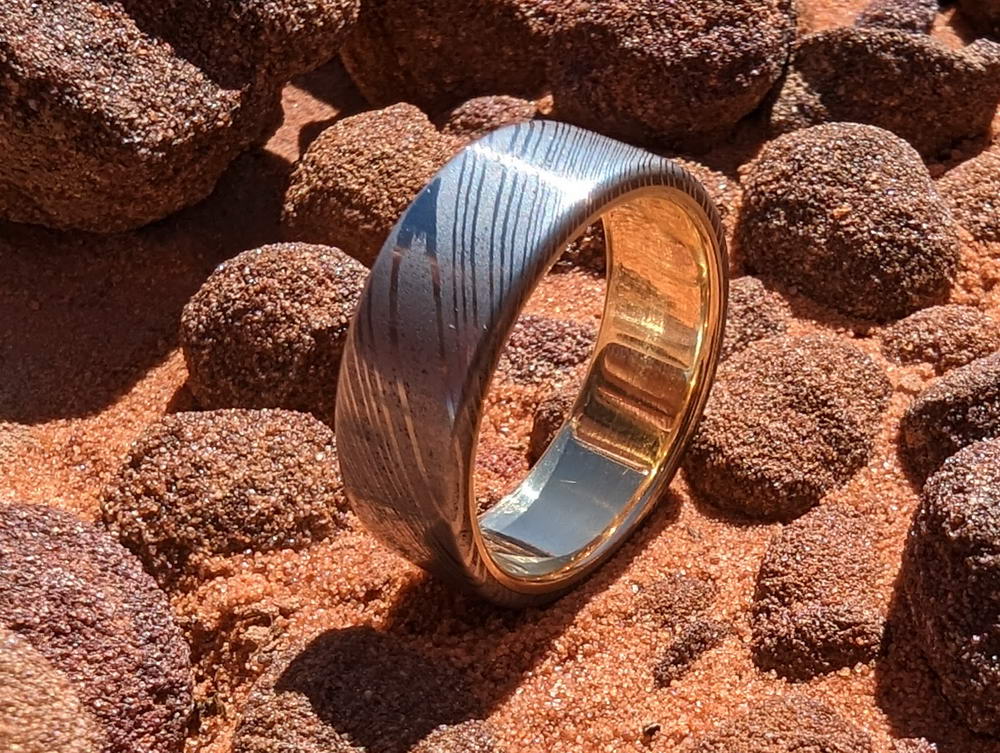 Damascus Steel Ring | Best Damascus Steel Men's Wedding Rings – Element ...