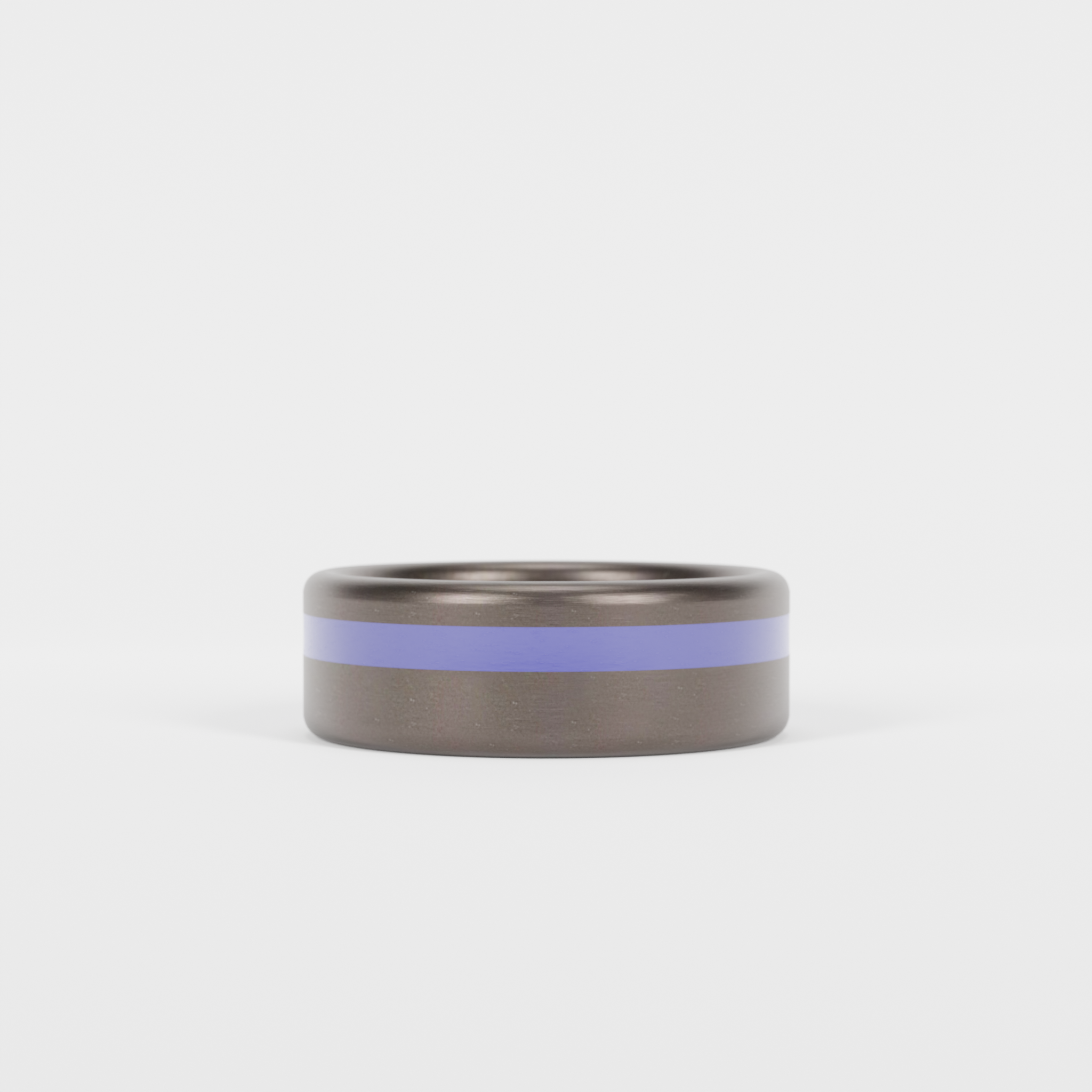 Brushed Tantalum Thin Navy Blue Line Ring | Element Ring Co