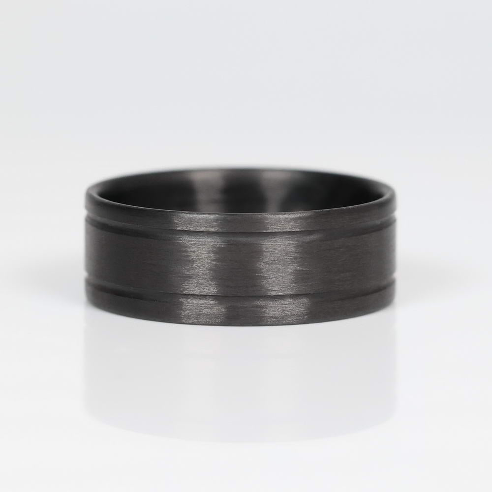 Ultralight Grooved Carbon Fiber Men's Wedding Band | Element Ring Co.